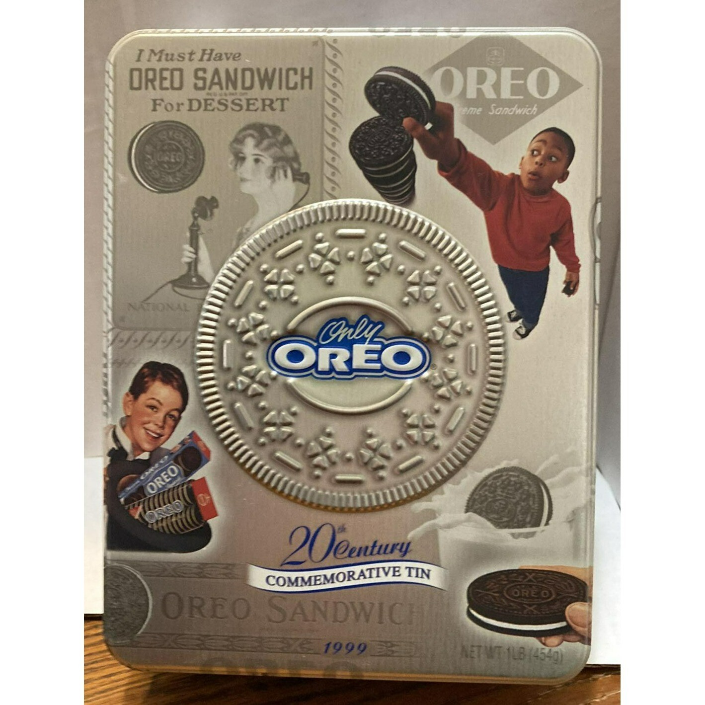 1999 Oreo Cookie 20th Century Commemorative Tin w/ Lid 6" x 8" x 2.5 ...