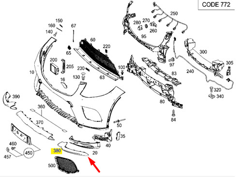 NEW MERCEDES-BENZ GLE COUPE C292 FRONT LEFT BUMPER COVER A2928850900 ...