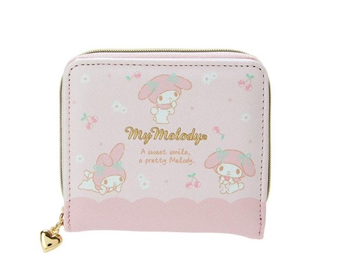 Sanrio My Melody Small Bifold Wallet Pink Zip Coin Purse Kawaii Japan ...