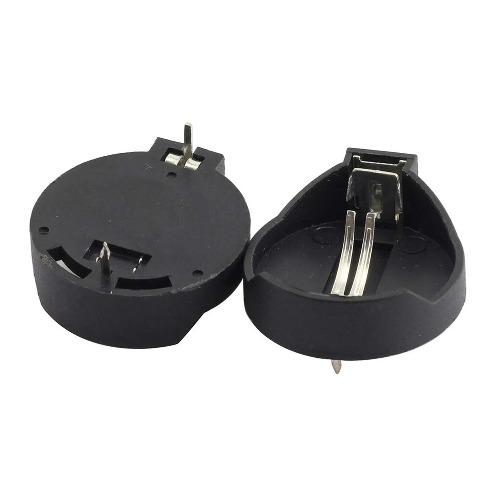 CR2032 Vertical Coin Cell Battery Holder Black Cell Button Battery ...