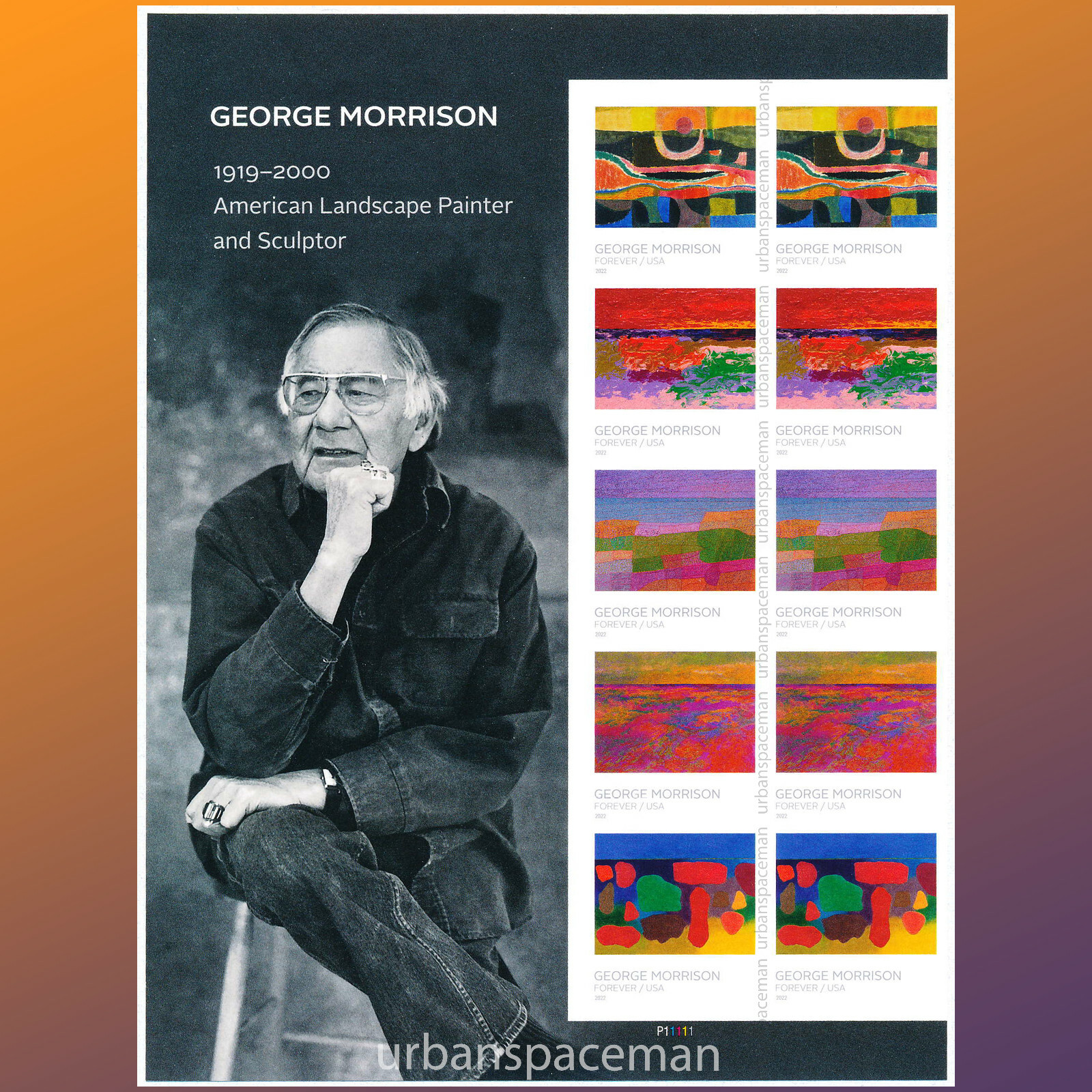 5692c 5688a-92a George Morrison Artist 5 Designs Imperf Plate Blk 10 ...