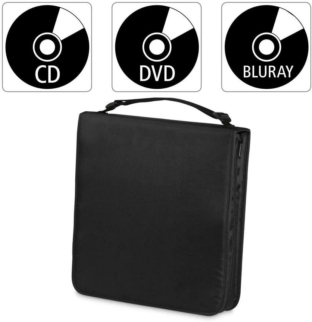 Hama 160 CD / DVD Wallet Storage Carry Case + Handle Nylon Black 033834 ...