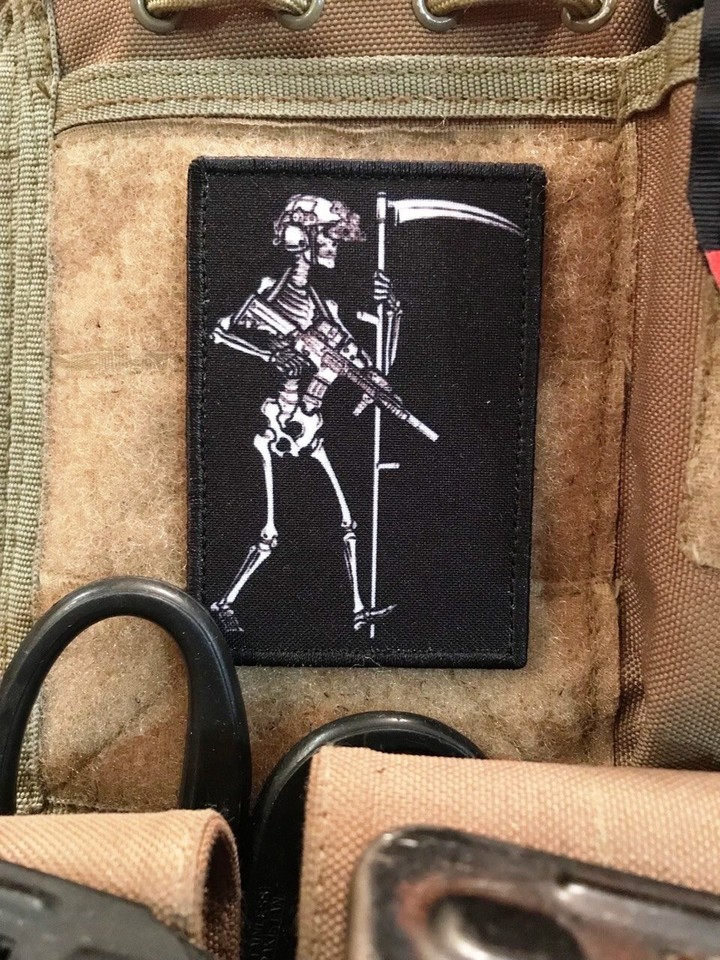 PVC military Morale Patch "Tactical Reaper" | Black & White Tactical ...