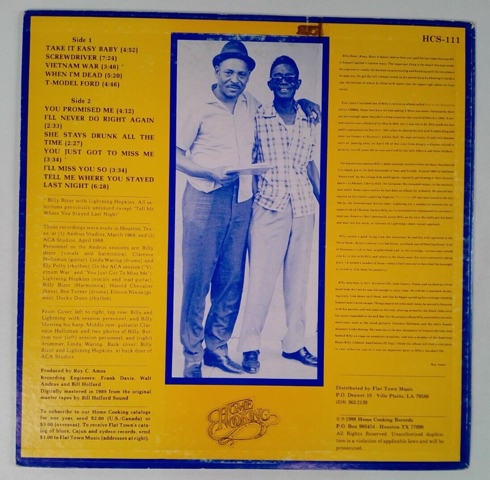 Billy Bizor: Blowing My Blues Away Lp | eBay