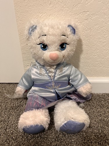 Build A Bear Disney Frozen 2 Elsa White Sparkly Plush Bear 16” w Dress ...