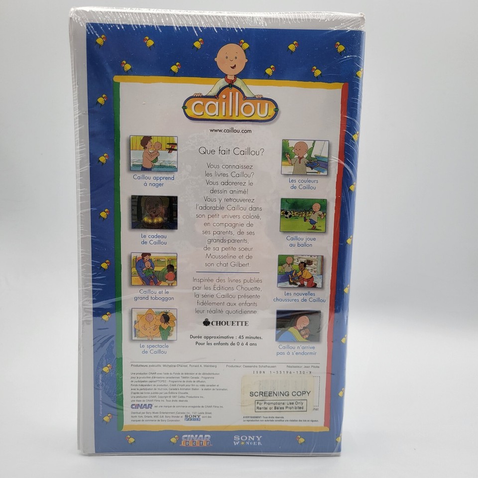 Caillou: Que Fait Caillou? (VHS, 1997, Sony Wonder) Version Francais ...