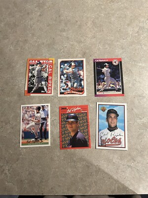 CAL RIPKEN JR 6 CARD BASEBALL LOT TOPPS BOWMAN DONRUSS 1989 1990 1991 ...