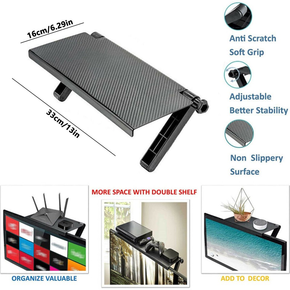 TV Top Shelf Mount Adjustable TV Computer Rack Screen Top ...