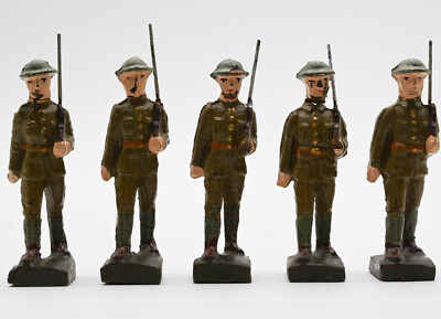 Five Lineol Pre-War Composition Soldiers Marching | eBay