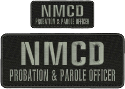 NMCD PROBATION &P O EMBROIDERY PATCH 4X10 & 2X5 HOOK ON BACK GRAY ON ...