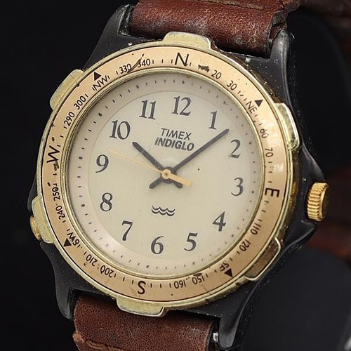Import duty included Timex Operation Indiglo QZ Beige Dial Men's Watch ...
