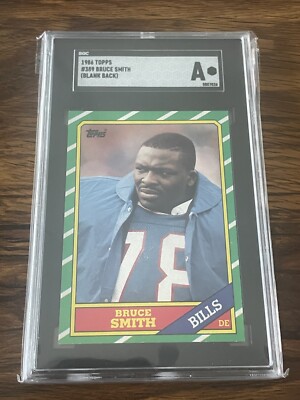 Bruce Smith Rookie HOF Topps Bills 1986 #389 SGC 1/1 blank back proof ...