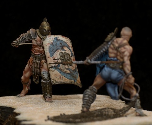 Gladiator Fight, Secutor vs Retiarius 75mm Painted Toy Soldier Pre-Sale ...
