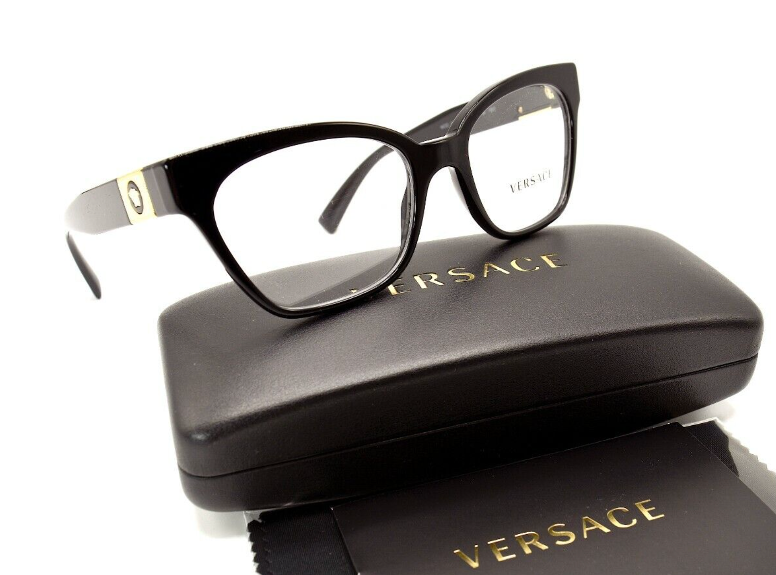 New VERSACE Rx-able Eyeglasses MOD. 3294 GB1 53-18 140 Black & Gold ...