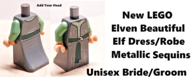 New LEGO Bride ELF Dress Wedding Groom Robe Unisex Forest Metallic ...