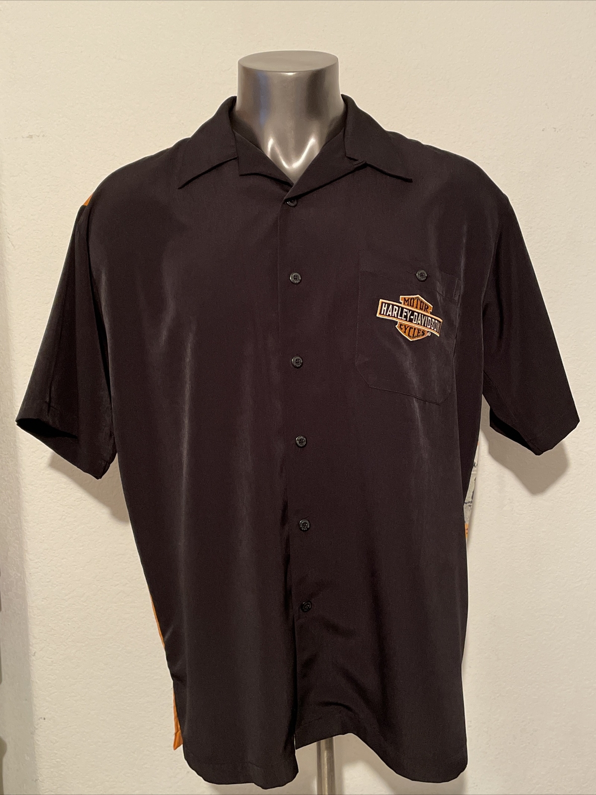 Harley Davidson Motorcycle Jimmy Chann Button Up Camp… - Gem