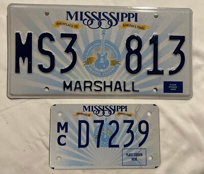 LICENSE PLATE S AUTO M/C LOT MISSISSIPPI MS3 813 D7239 | eBay