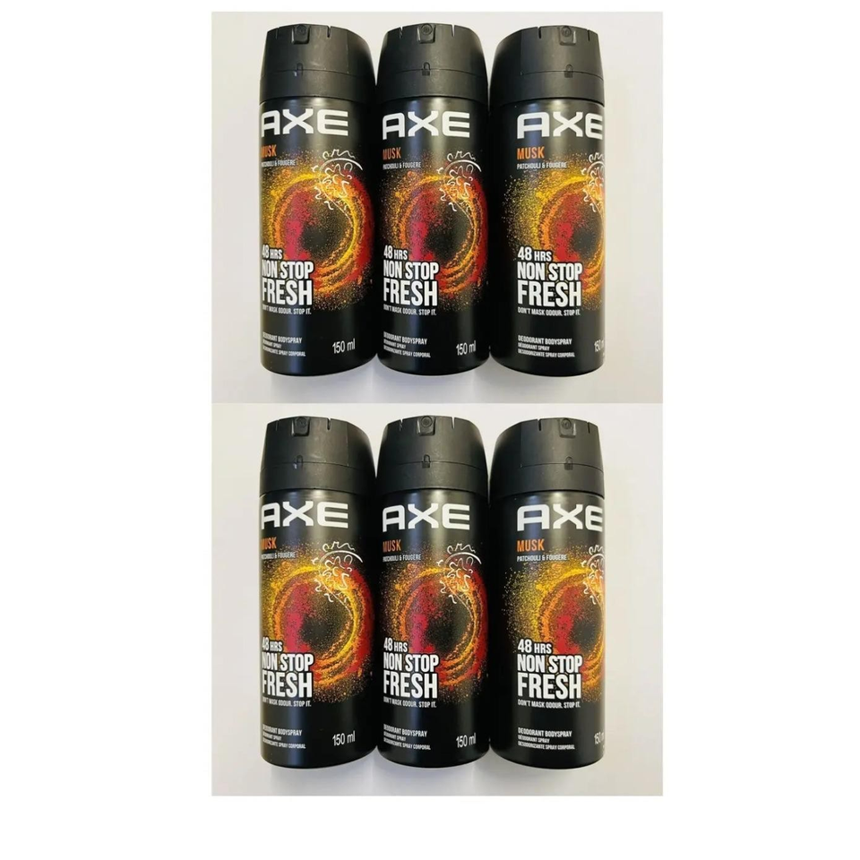 6 x Axe ( Lynx) Deodorant Body Spray 150ml Black Apollo Ice Excite ...