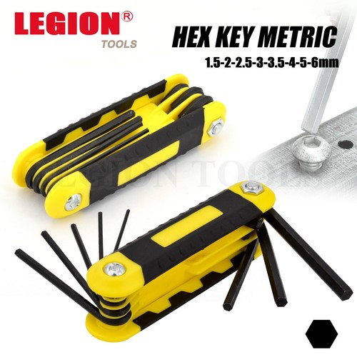 8pcs Metric Folding Allen Key Set 1.5-6mm Hex Key Wrench Tool Kit ...