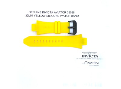 Authentic Invicta Aviator Men 33038 Yellow Silicone 32mm Watch Band | eBay