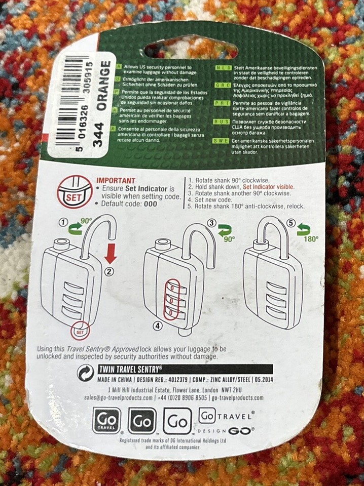 New Orange TSA GO Secure Luggage 3 Dial Combination Lock 2 Pack | eBay