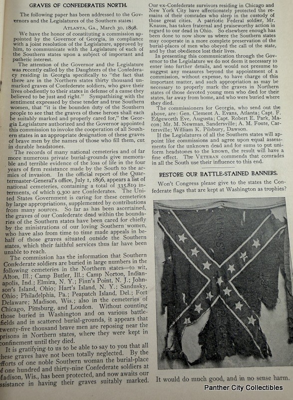 April 1898 Confederate Veteran Magazine Civil War Map Hearth Fireplace ...
