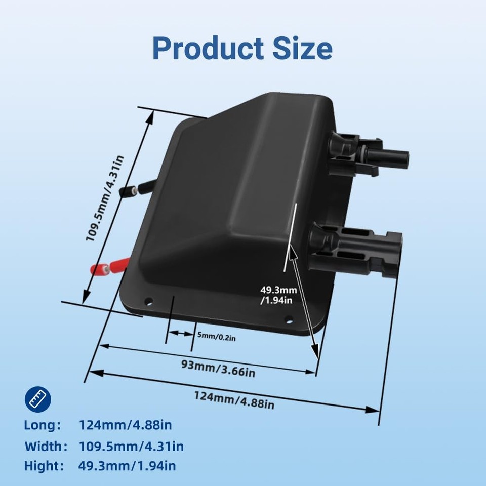 Solar Entry Gland, Dual Cable Entry Housing with 1ft 10awg Solar Cable ...