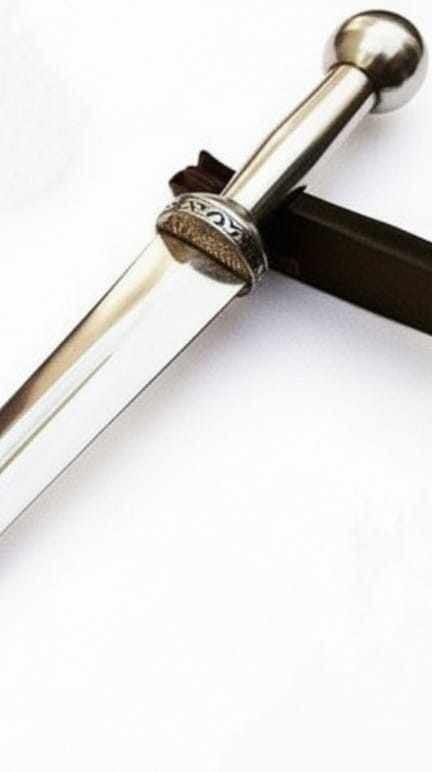 ⚔️ Medieval Style Polished Short Sword with Solid Metal Handle & Sheath ...