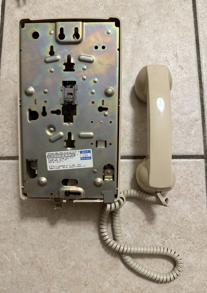 ITT corporation Rotary Dial Wall Phone Tan Beige Bell System Vintage ...