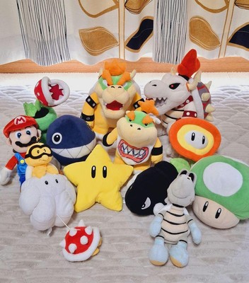 Super Mario Plush Lot 12 Bowser Jr Dry Bowser Mario Fire Flower Star ...