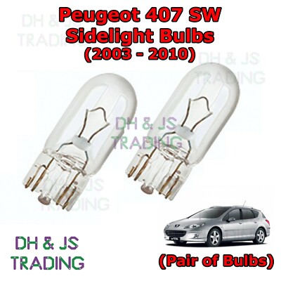 For Peugeot 407 SW Front Sidelights / Park Lights Side Light Bulb Bulbs ...
