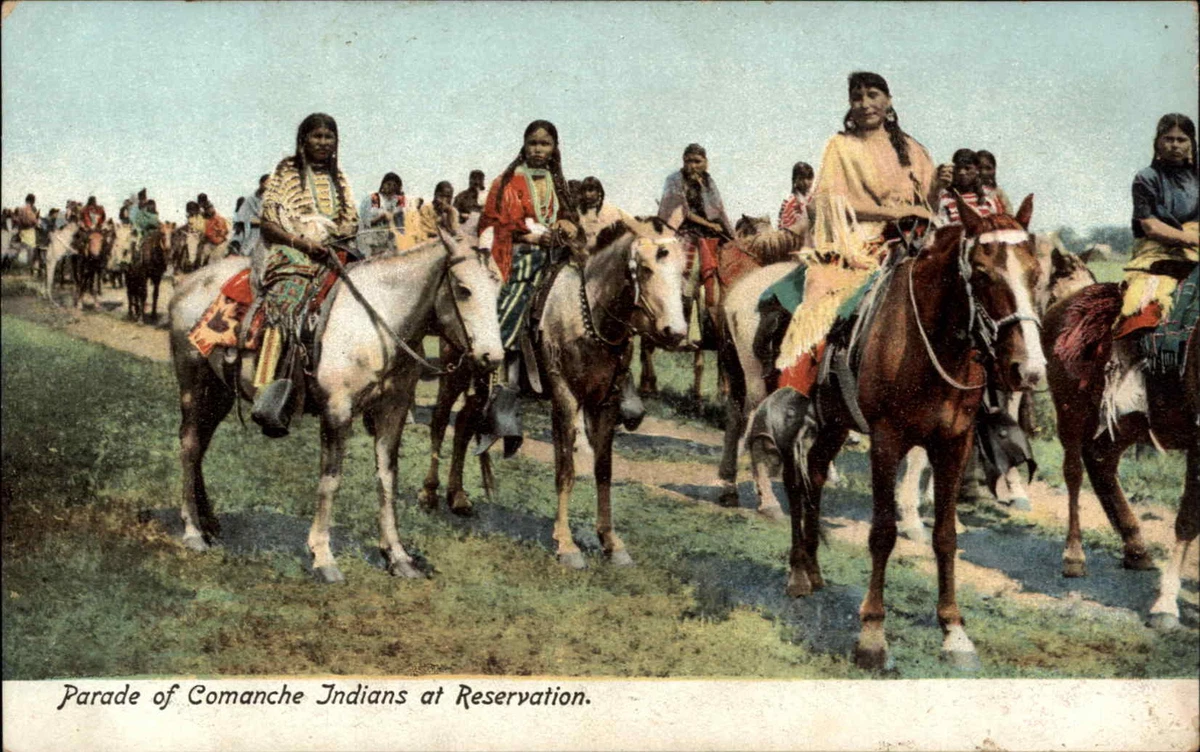 Comanche Warriors On Horses