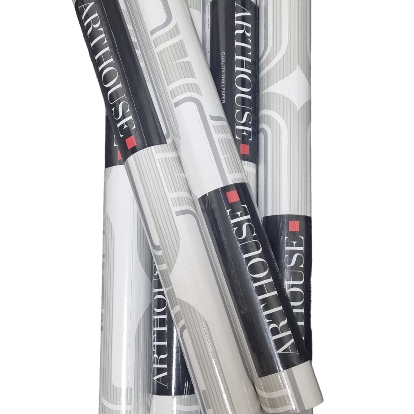 6 Rolls White Grey Wallpapers Geometric Link Chain Effect Slightly ...