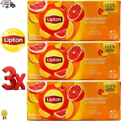 Lipton Grapefruit & Orange Fruit Infusion Tea bag 3 x Packs (60 Tea ...