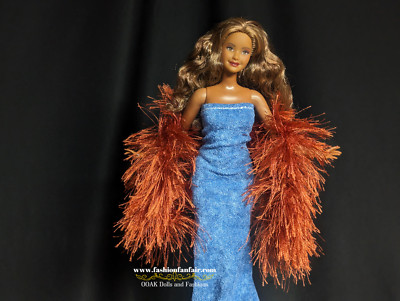 Sienna Brown Handmade 4 Barbie Boa Wrap Shawl clothes fashion 14in FR ...