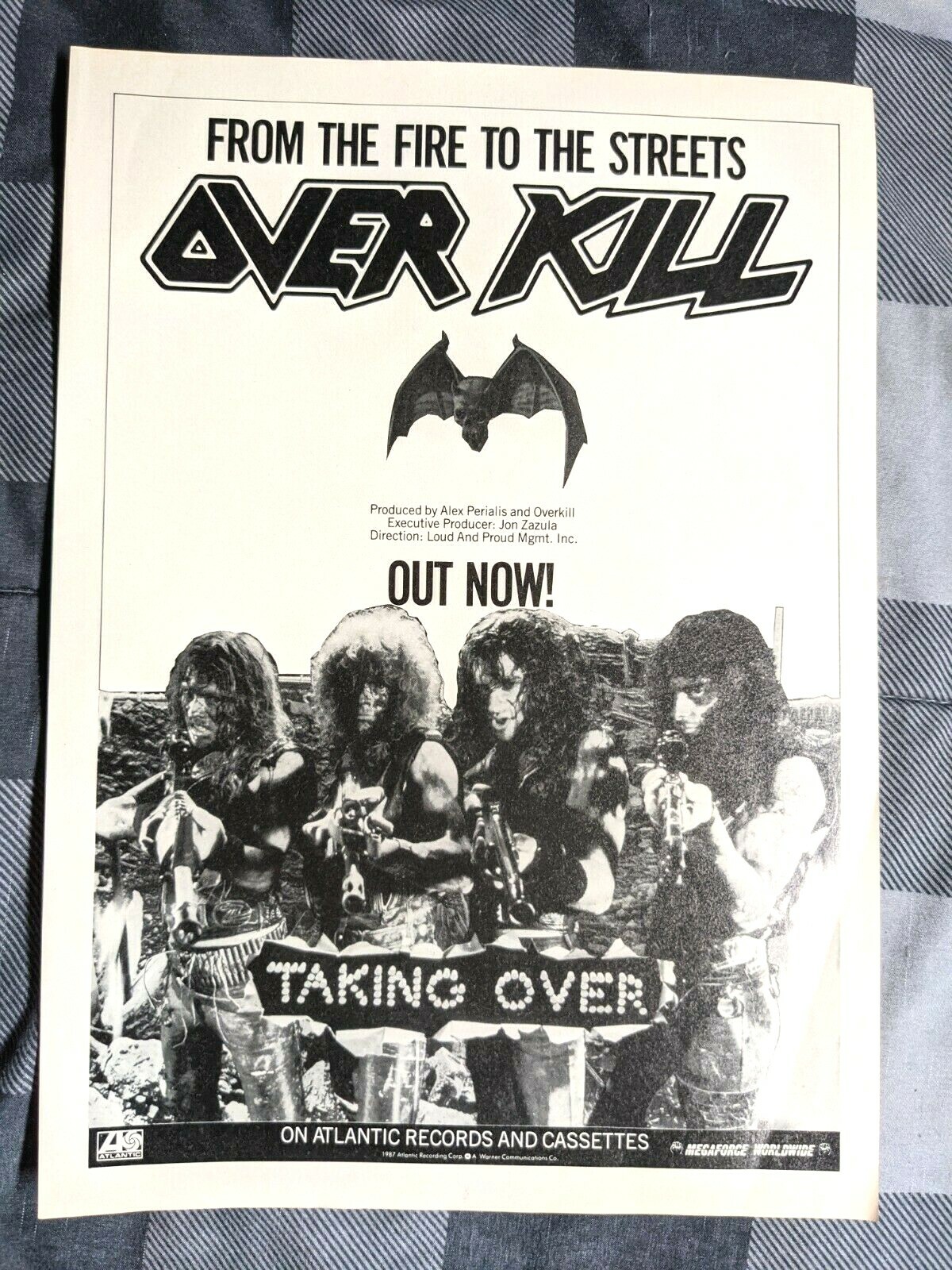 OVERKILL / BOBBY BLITZ ELLSWORTH / 1987 TAKING OVER LP / ALBUM MAGAZINE ...