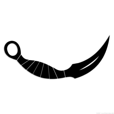 Karambit Fighting Knife - Decal Sticker - Multiple Colors & Sizes ...