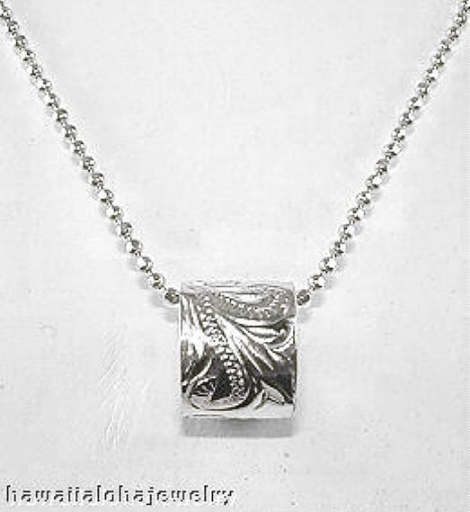 6MM 14K WHITE GOLD HAND ENGRAVED HAWAIIAN QUEEN EMMA SCROLL BARREL ...