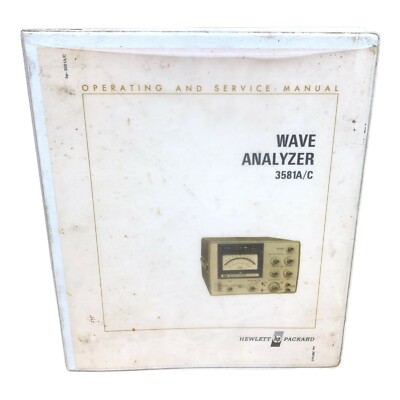 Manuals & Books - Wave Analyzer Operating Service Manual