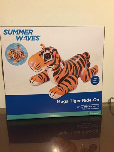 Summer Waves Inflatable Mega Tiger Ride On New In Box | eBay