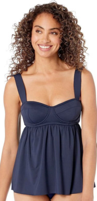 Michael Kors Women's Baby Doll Tankini Top Underwire New Navy Blue X ...