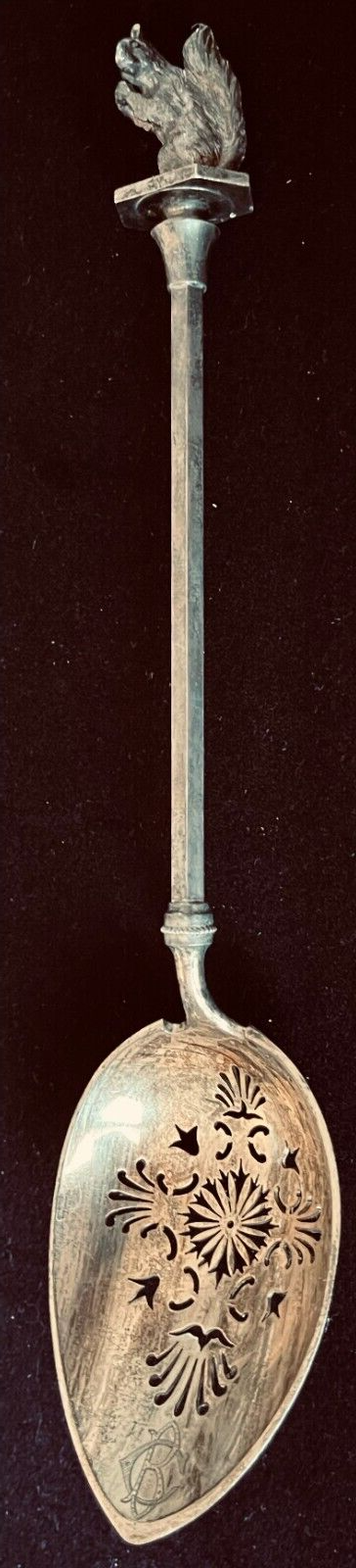 c 1880 Squirrel Nut Serving Spoon Gorham Starr & Marcus Sterling Silver ...