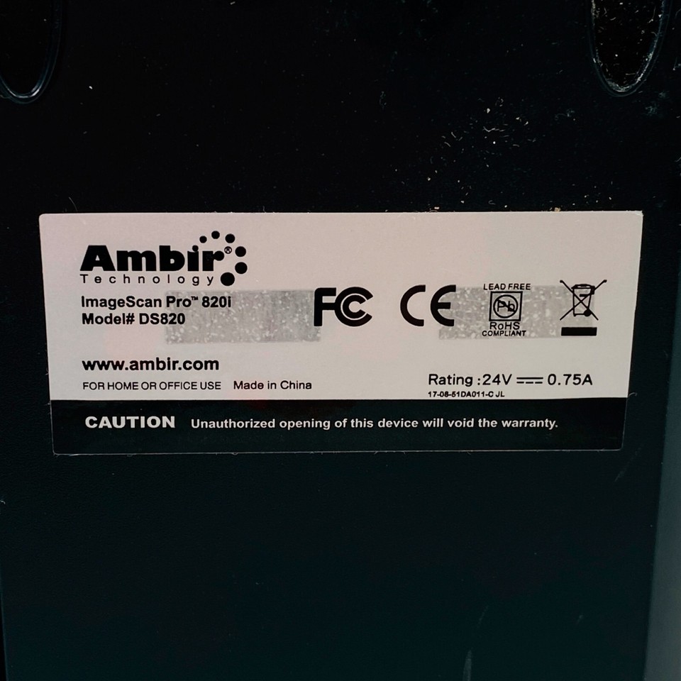 FULLY TESTED 🔥 Ambir ImageScan Pro 820i Document Scanner DS820 No ...
