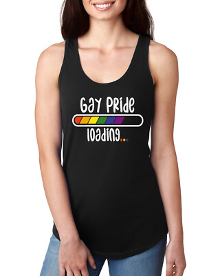 Junior's Rainbow Gay Pride Loading F182 Racerback Tank Top Lesbian LGBT ...