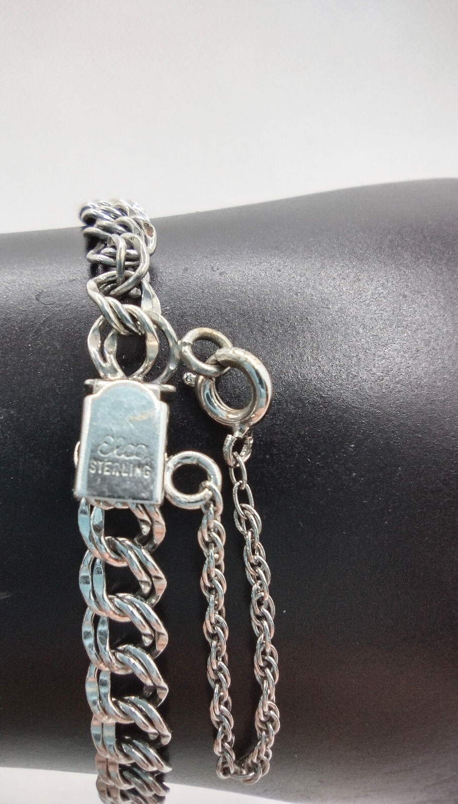 Vintage 7” Elco Signed Sterling Silver Chain Double L… - Gem