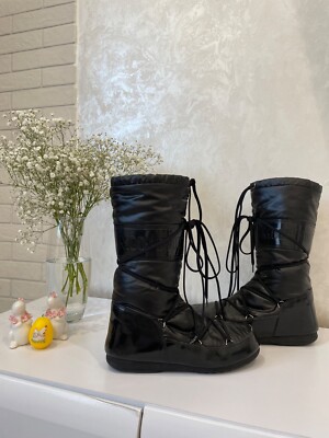 Moon Boot The Original Tecnica Black Nylon Boots Women's Sz 42 ...