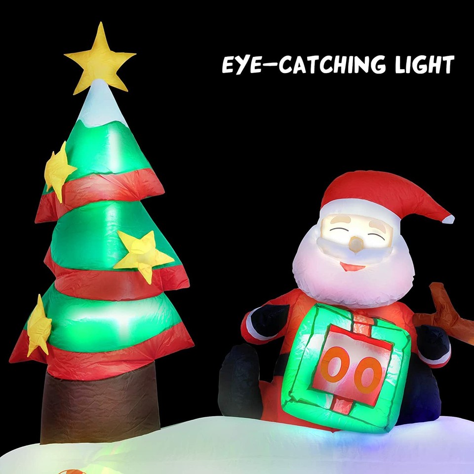 6' Christmas Inflatable Outdoor Lighted Christmas Countdown Yard Decor ...