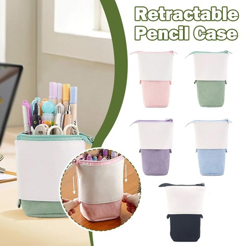 Cute Canvas Retractable Pencil Case Telescopic Holder Stationery Case ...