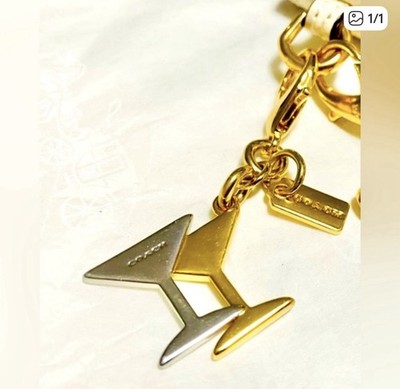Coach key chain bag charm Martini Gold Tone | eBay