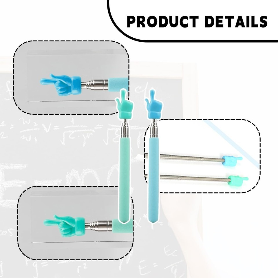 2pcs Extendable Teacher Pointer Sticks,Retractable Classroom Pointer ...